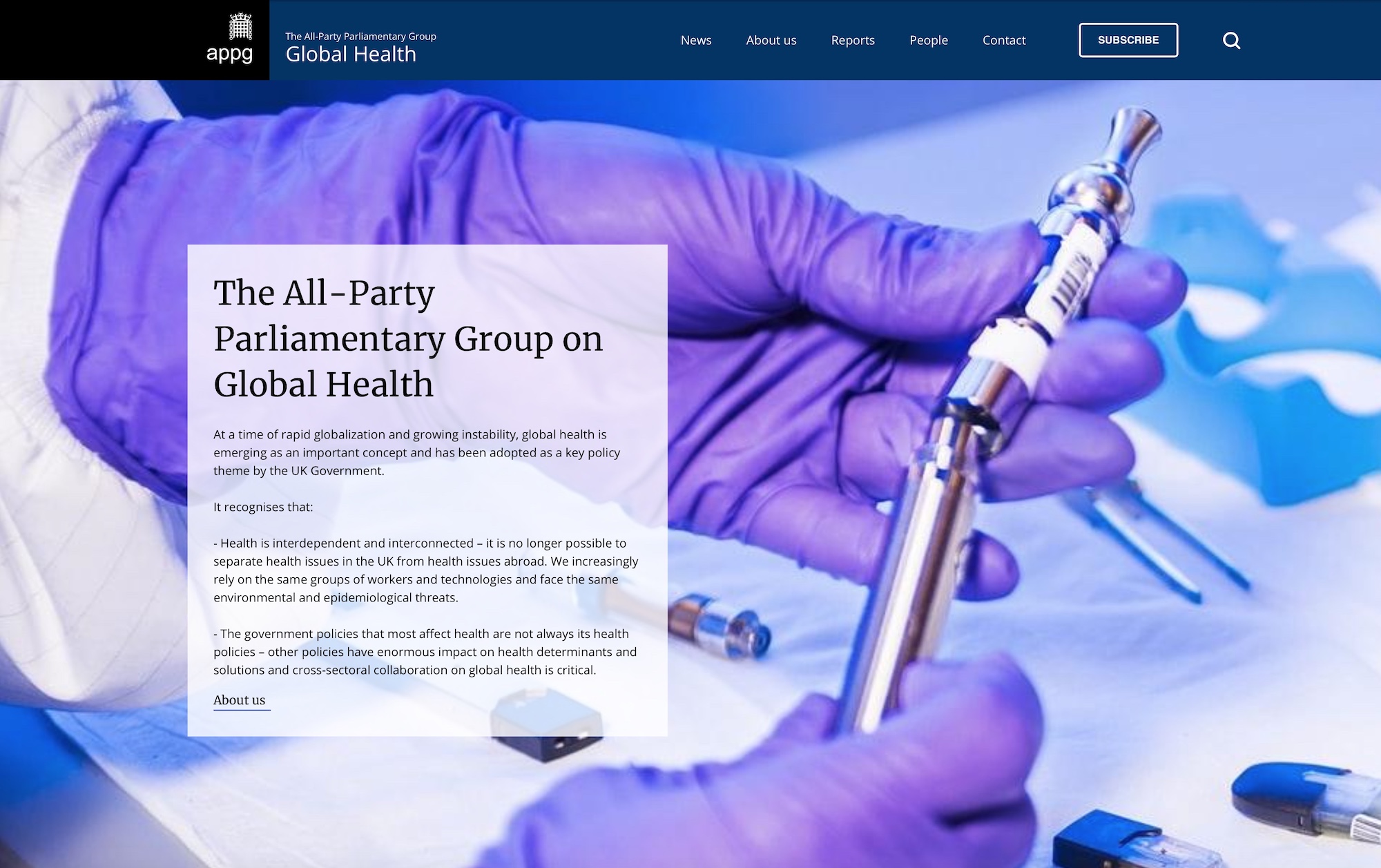 APPG on Global Health launches new website | APPG Digital Services